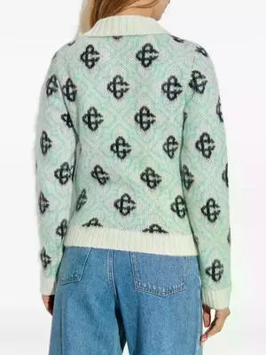 Casablanca Monogram-pattern Zip-up Cardigan