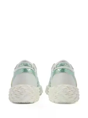 GIUSEPPE ZANOTTI Urchin Snakeskin-effect Lace-up Sneakers - Blue