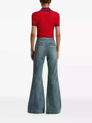 Alice + Olivia Dylan Wide-leg Jeans With Stripe Detail