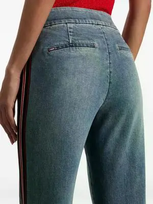 Alice + Olivia Dylan Wide-leg Jeans With Stripe Detail