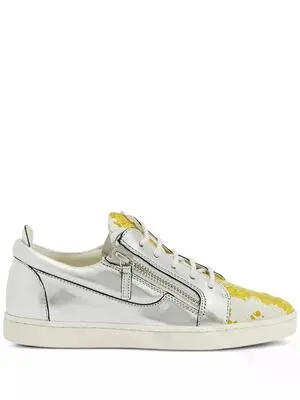 GIUSEPPE ZANOTTI Nicki Metallic Zip-detail Sneakers - Grey