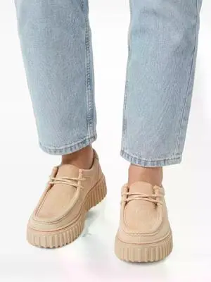 Clarks Torhill Textured-platform Derby Shoes - Neutrals