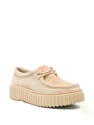 Clarks Torhill Textured-platform Derby Shoes - Neutrals