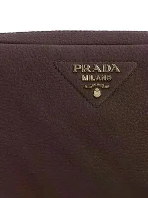 Prada Leather Logo-plaque Shoulder Bag - Red