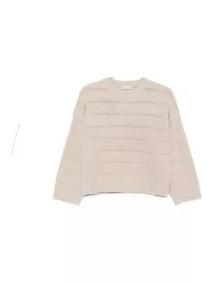 Brunello Cucinelli Striped Open-knit Sweater