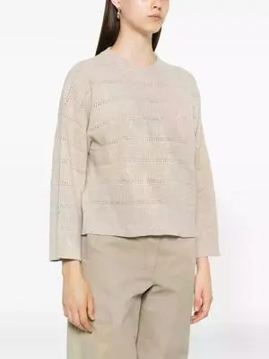 Brunello Cucinelli Striped Open-knit Sweater