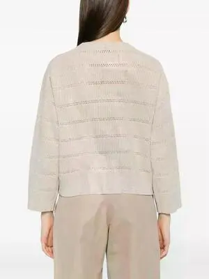 Brunello Cucinelli Striped Open-knit Sweater