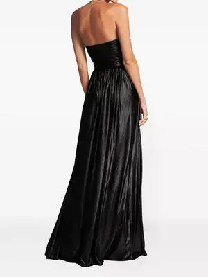 Retrofete Waldorf Pleated Split-leg Maxi Dress