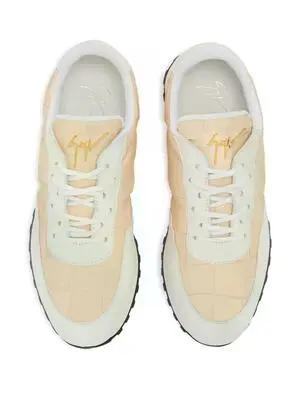GIUSEPPE ZANOTTI Jimi Crocodile-effect Leather Sneakers - Neutrals