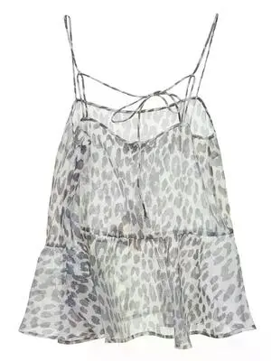 Baum Und Pferdgarten Leopard Print Ruffled Top