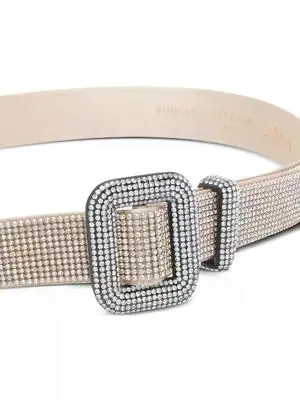 Benedetta Bruzziches Crystal-embellished Buckle Belt