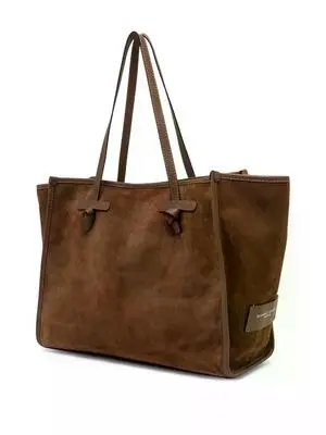 GIANNI CHIARINI Marcella Knotted-handles Suede Tote Bag