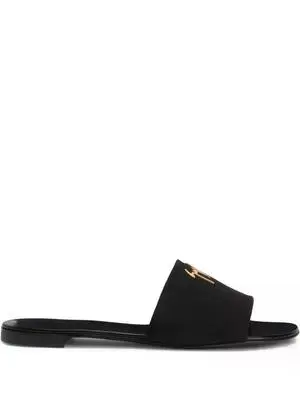 GIUSEPPE ZANOTTI Suede Logo Mules