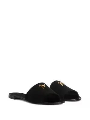 GIUSEPPE ZANOTTI Suede Logo Mules