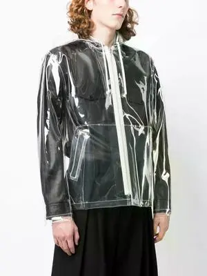 Comme Des Garçons Transparent Slogan Print Jacket