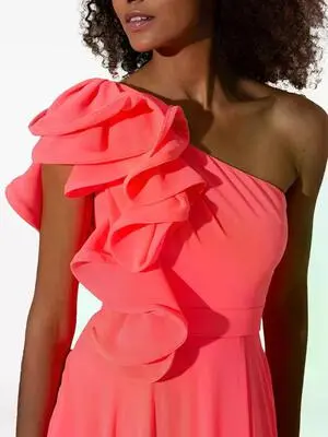 ALLURE Ruffle One-shoulder Maxi Dress