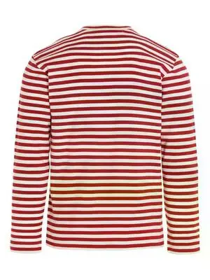 Play Comme Des Garcon Striped Heart-logo T-shirt