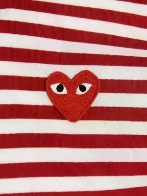 Play Comme Des Garcon Striped Heart-logo T-shirt