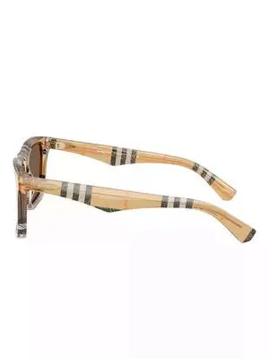 Burberry Checked Square-frame Sunglasses