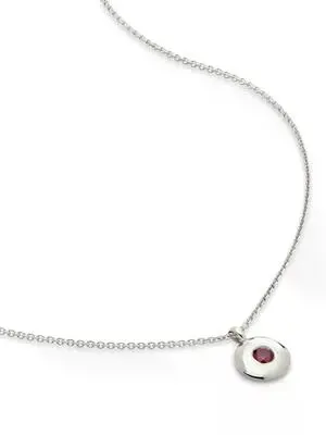 Monica Vinader January Birthstone Garnet Necklace - Silver