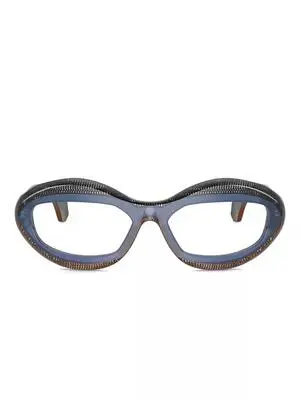 ALAIN MIKLI Oval-frame Glasses - Blue
