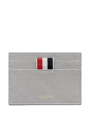 Thom Browne Pebble Grain 4-bar Single Card Holder - Grey