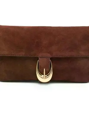Staud Harlow Buckled Suede Shoulder Bag