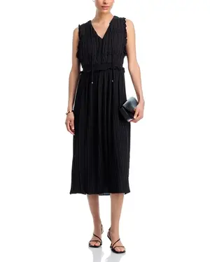 T Tahari Tiered Pleated Dress