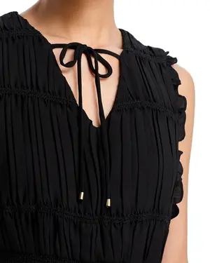 T Tahari Tiered Pleated Dress