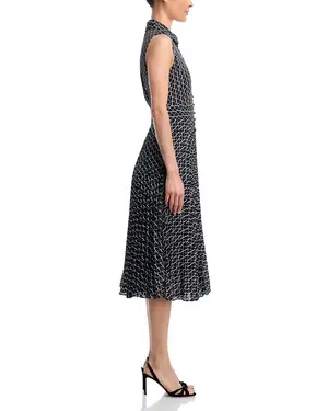 T Tahari Button Front Midi Dress