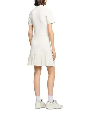 Sandro Polo Collar Pleated Mini Dress