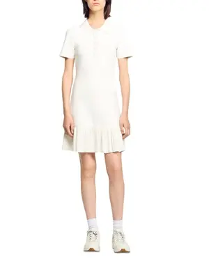 Sandro Polo Collar Pleated Mini Dress