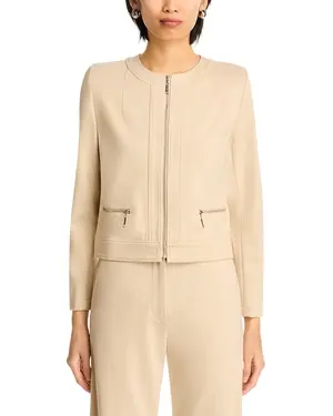 Misook Zip Front Jacket - Biscotti
