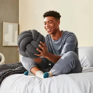 BEARABY Hugget Weighted Knot Pillow, Large 3 Lb - Asteroid Grey