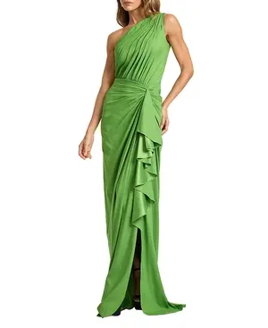 Tadashi Shoji Lena Waterfall Drape Gown Cactus