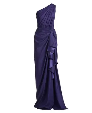 Tadashi Shoji Lena Waterfall Drape Gown - Horizon