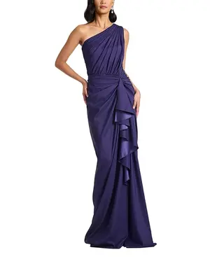 Tadashi Shoji Lena Waterfall Drape Gown Horizon