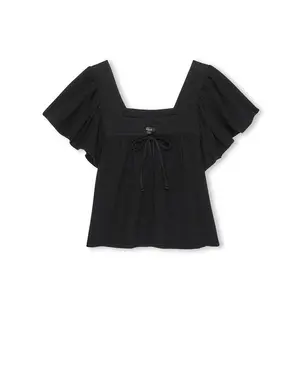 Rails Casie Split Neck Flutter Sleeve Top