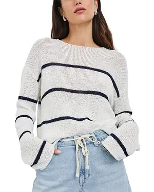 Rails Evangeline Stripe Boat Neck Sweater - Navy White Stripe