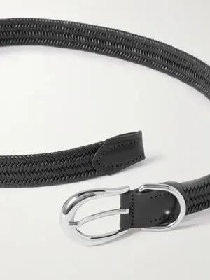 DEHANCHE Hollyhock Braided Leather Belt - Black