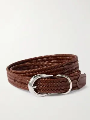 DEHANCHE Hollyhock Braided Leather Belt - Brown