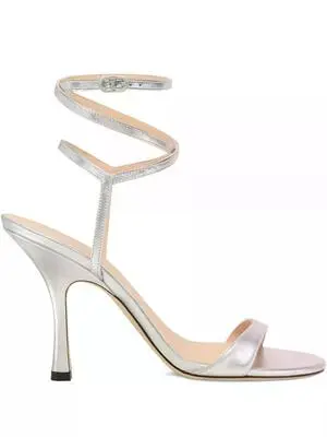 STUART WEITZMAN Leather Sandals With Ankle Wrap