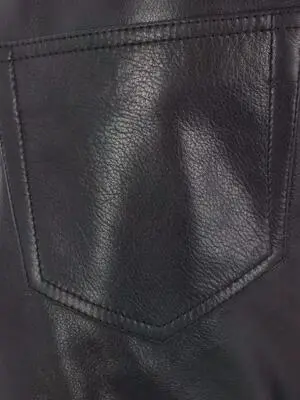 Isabel Marant Étoile Lace-up Leather Straight Trousers - Black
