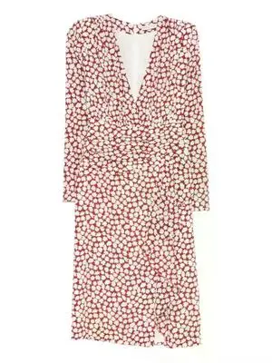 Alessandra Rich Floral-print Draped Midi Dress
