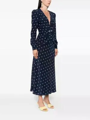 Alessandra Rich Polka Dot-print Midi Dress