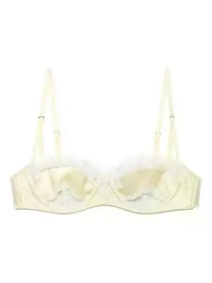 Kiki De Montparnasse Lace Inset Balconette Bra - Yellow