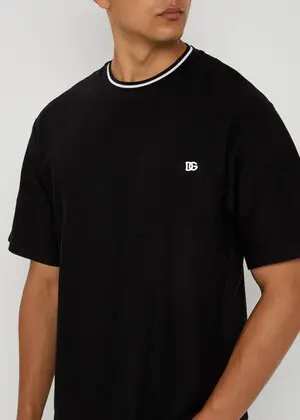 Dolce & Gabbana Logo-embroidered Piqué Cotton T-shirt
