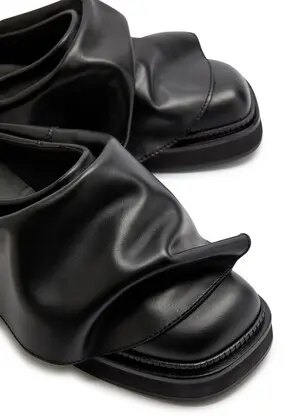 Attico Mini Robin Leather Mules - Black