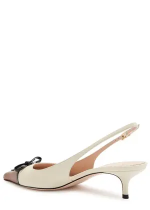 Valentino Garavani Bepointy 45 Leather Slingback Pumps - Brown