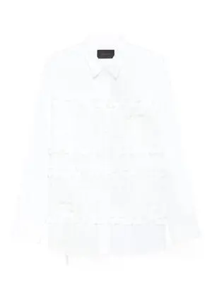 Simone Rocha Ruffled Poplin Shirt - White